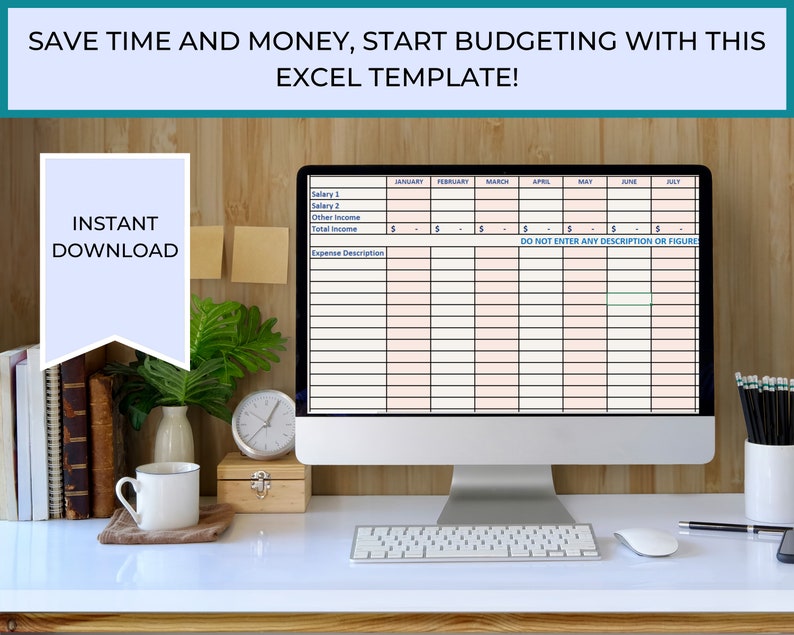 Yearly Budget Excel Spreadsheet Template Download Budget - Etsy