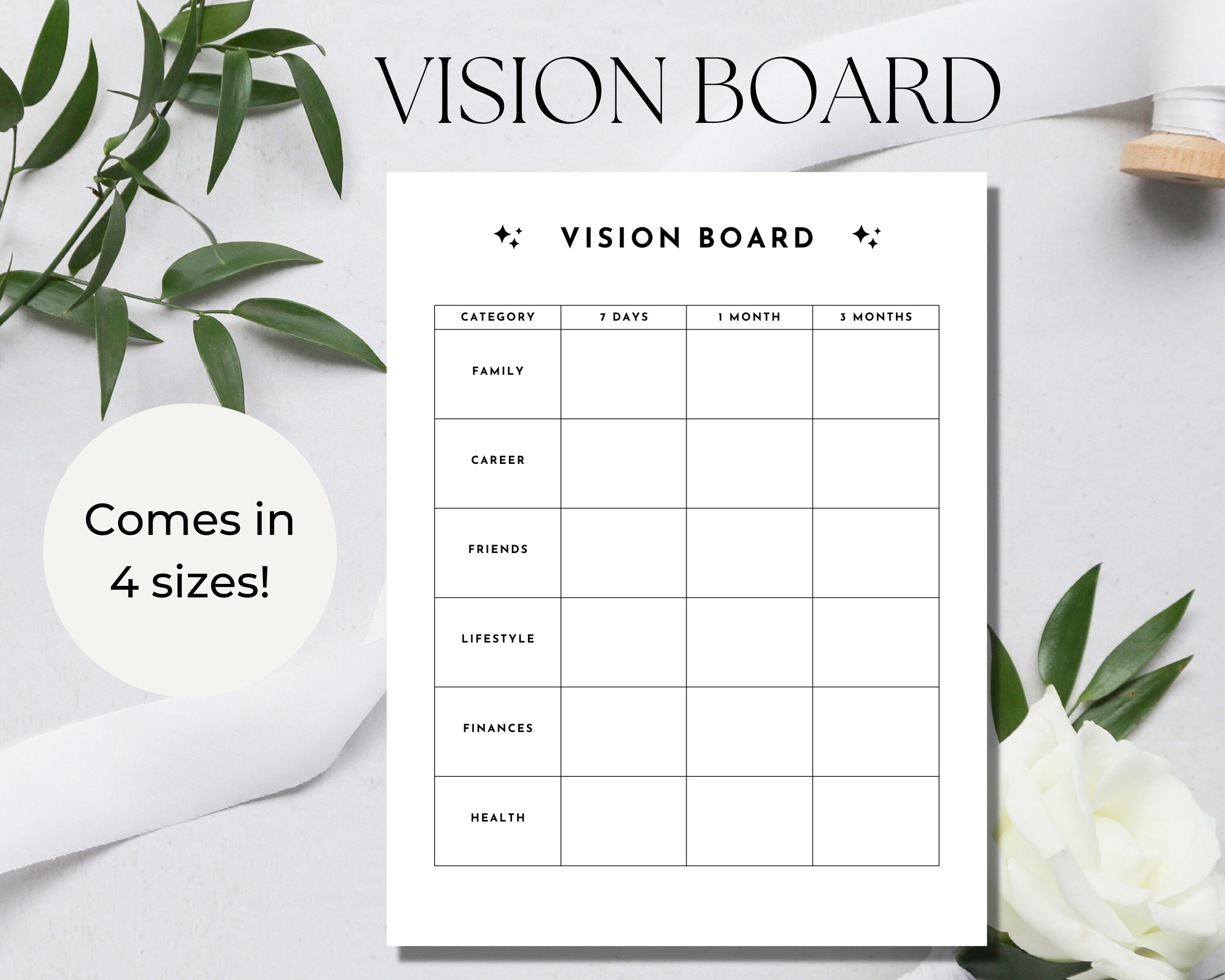 Vision Board Printable, Focus Board Printable, Vision Board PDF ...