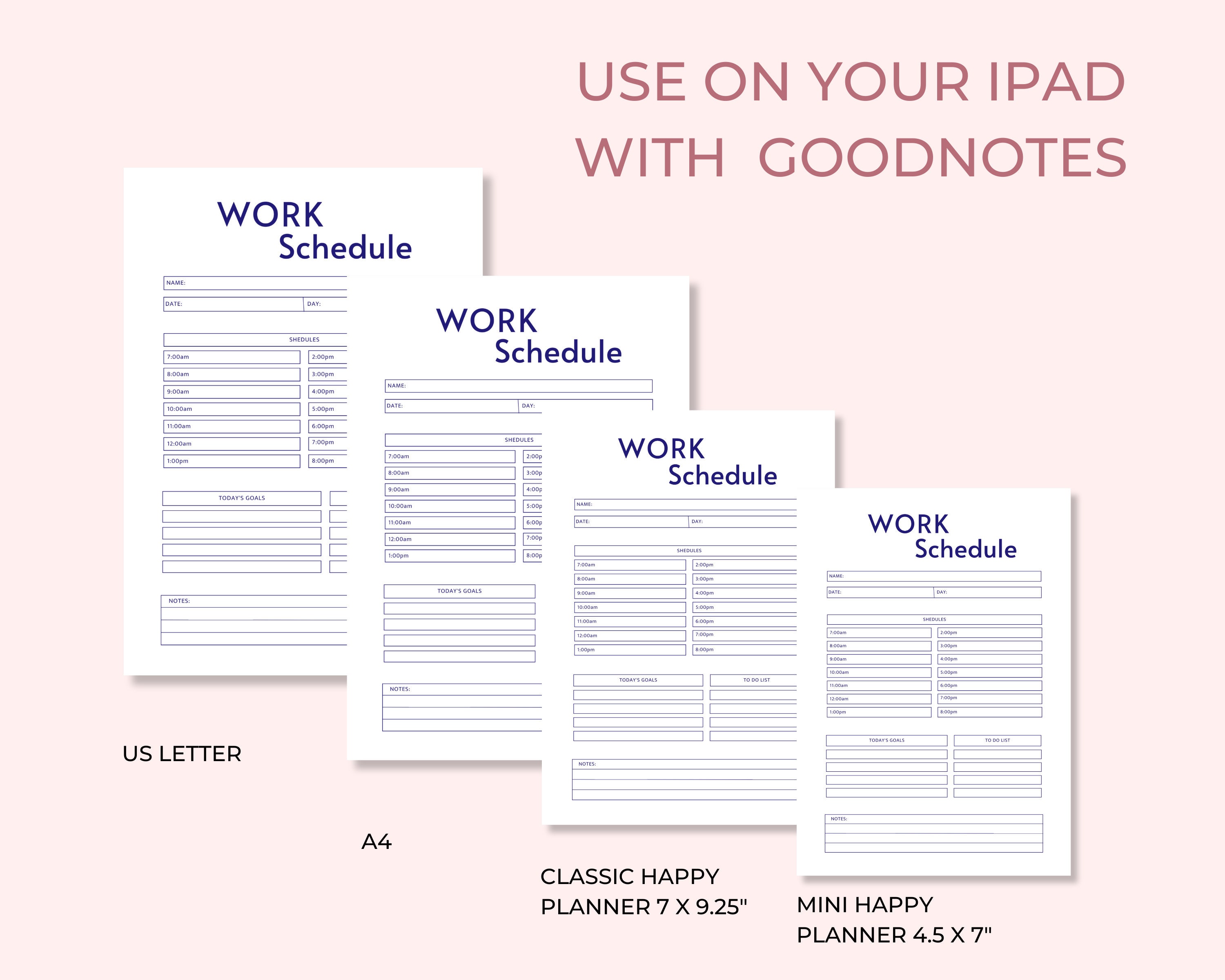 Small Business Work Schedule Sheet, Work Schedule Printable, Work Log ...