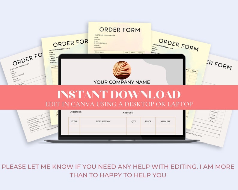 Editable Small Business Order Form, Order Form for Small Business ...