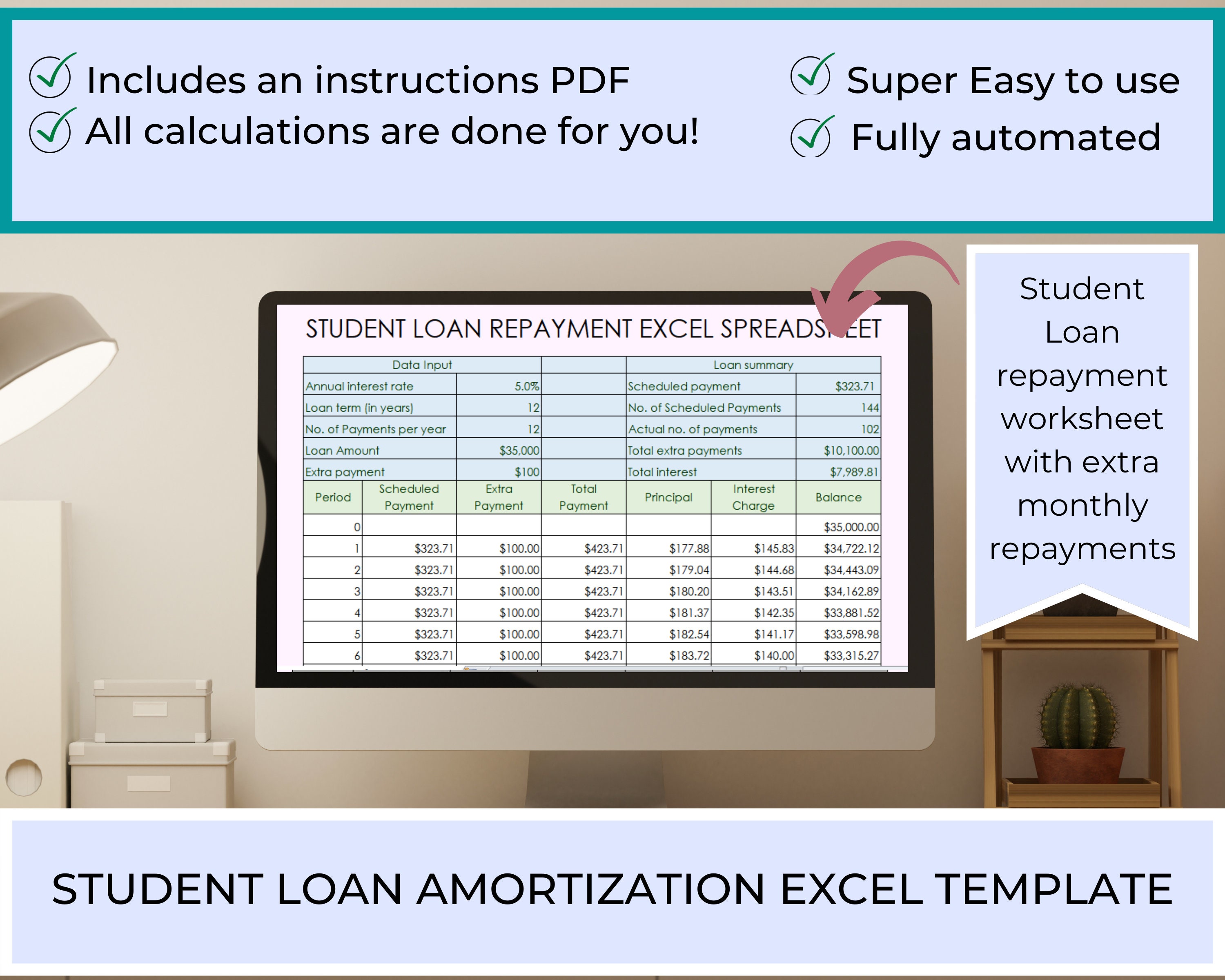 Student Loan Repayment Excel Template