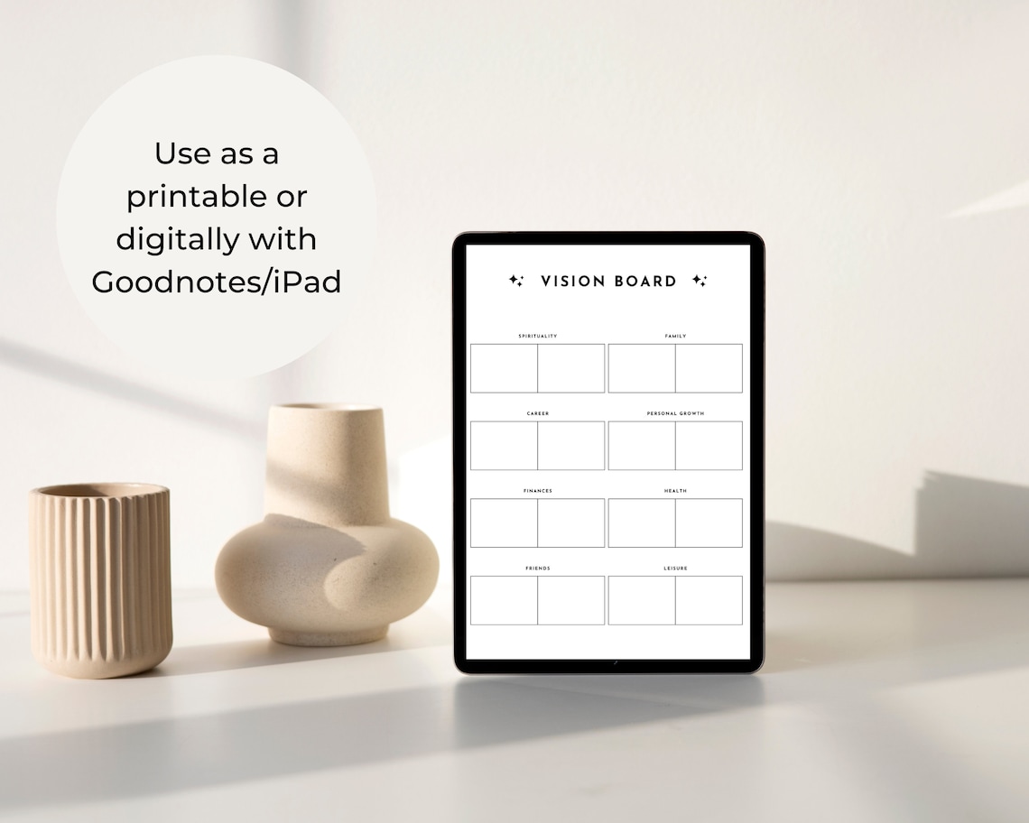 Focus Board Printable, Printable Vision Board, Goal Planner for ...
