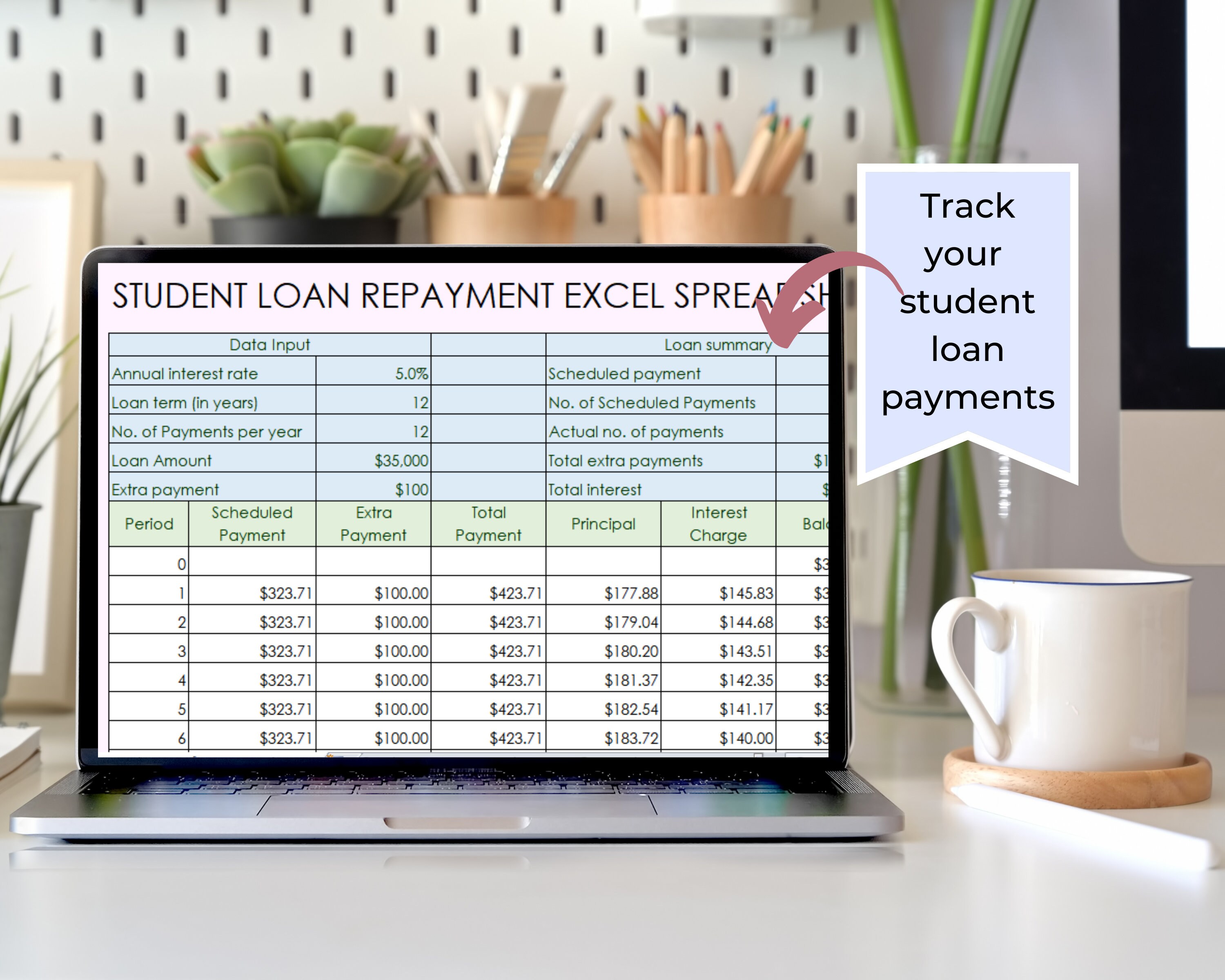Student Loan Repayment Excel Template
