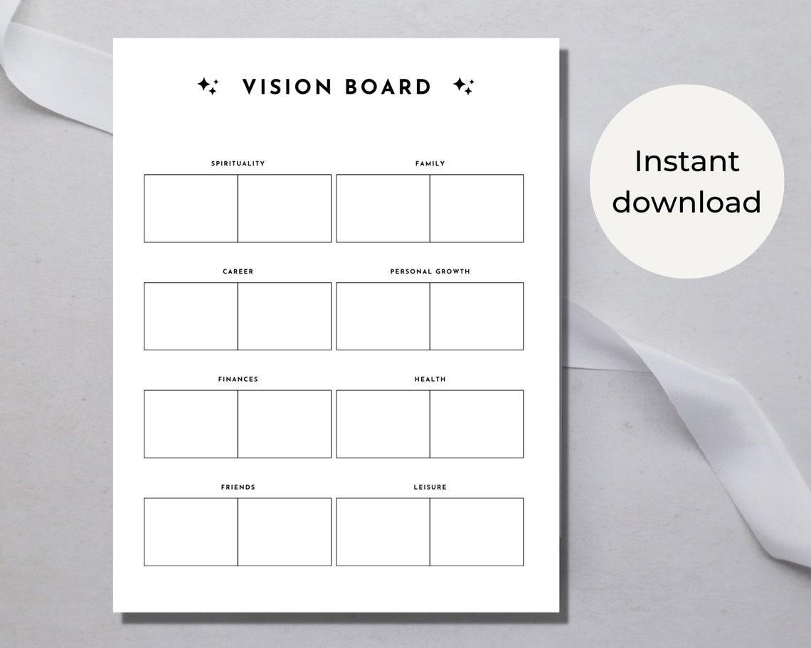 Focus Board Printable, Printable Vision Board, Goal Planner for ...