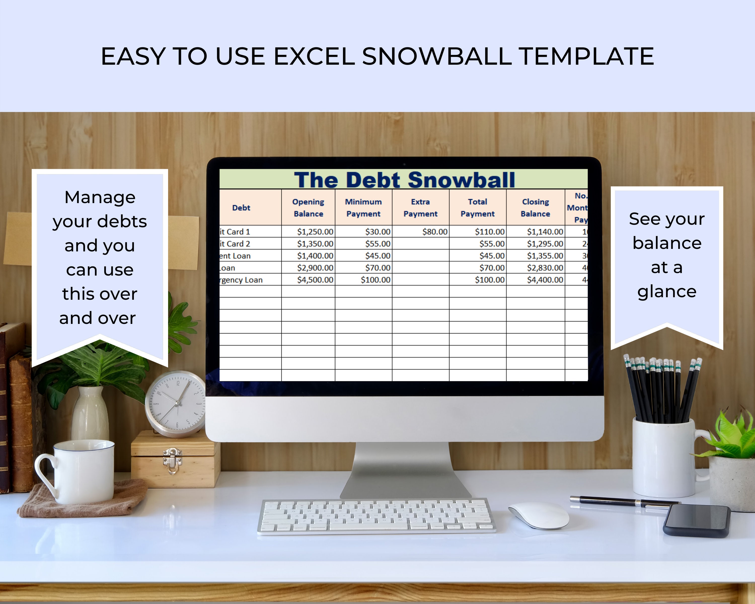 Debt Snowball Excel Spreadsheet: Payment Tracker (digital) - Etsy