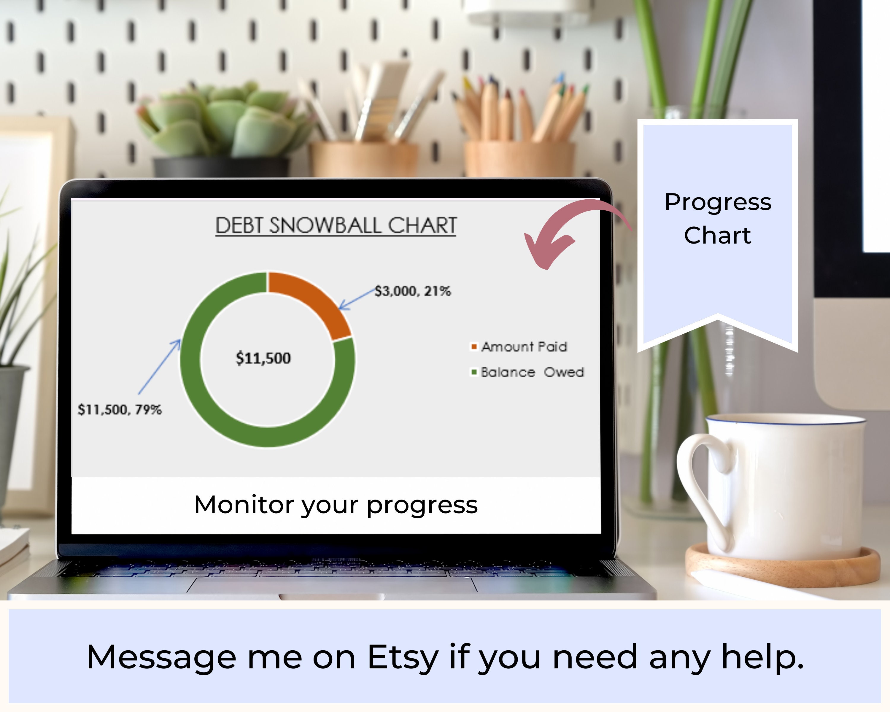 Debt Snowball Excel Spreadsheet, Quick Debt Relief, Debt Payoff Tracker ...