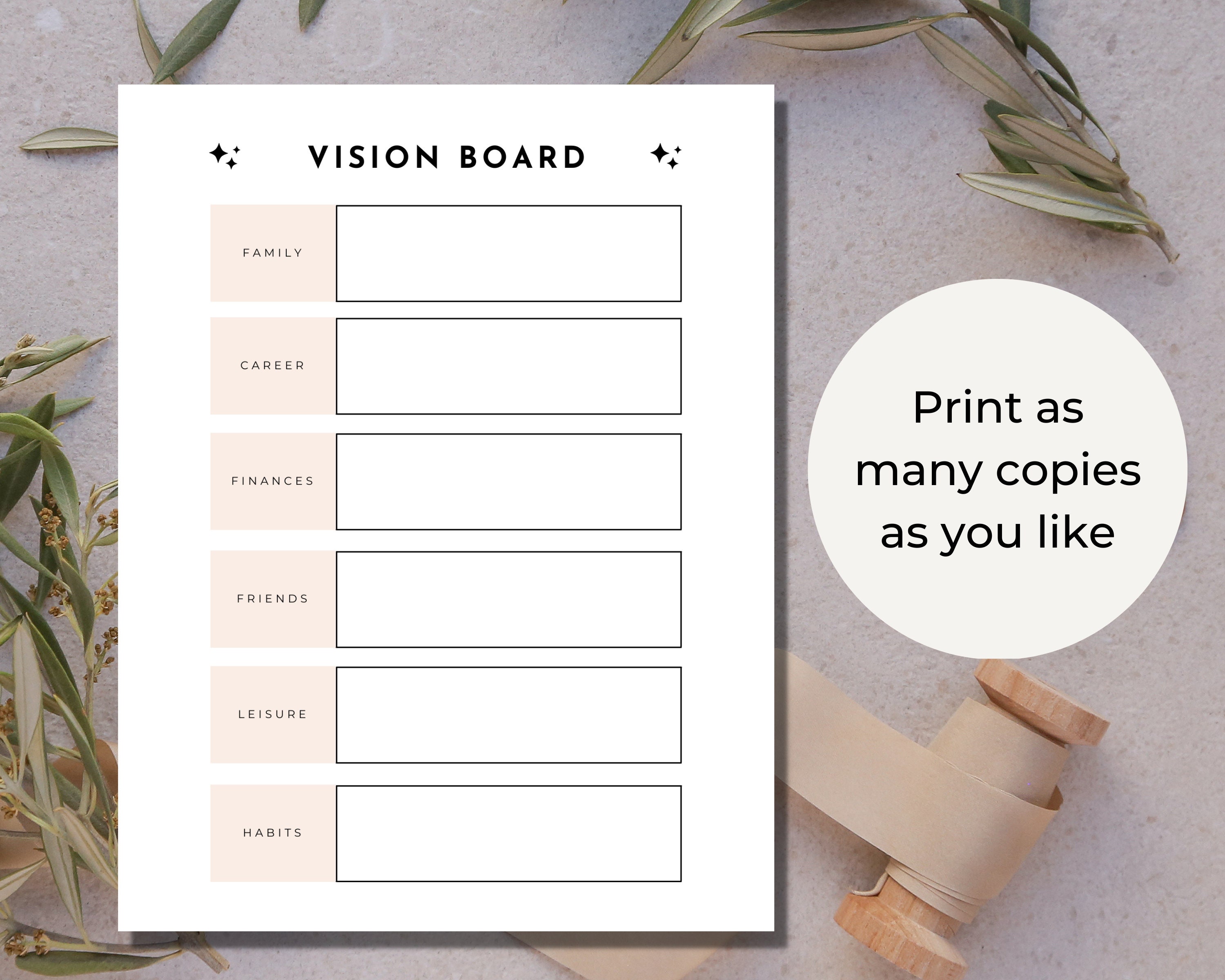 Printable Vision Board Goal Planner for Goodnotes Vision - Etsy