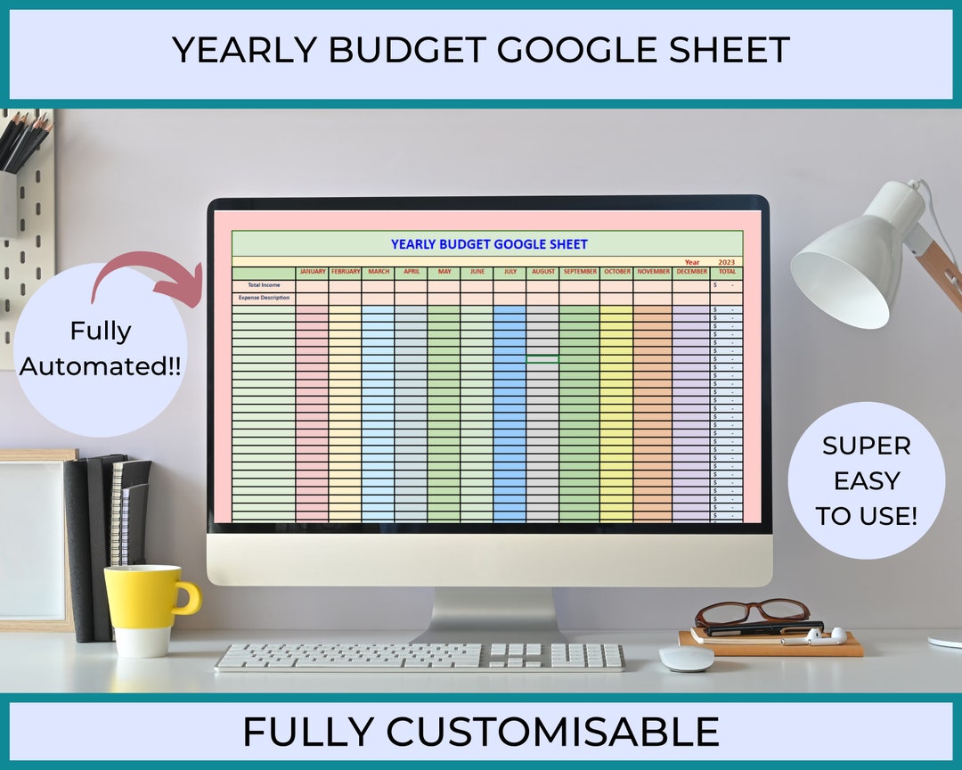 Budget Tracker on Google Sheet ,easy Google Sheet Budget, Annual Budget ...