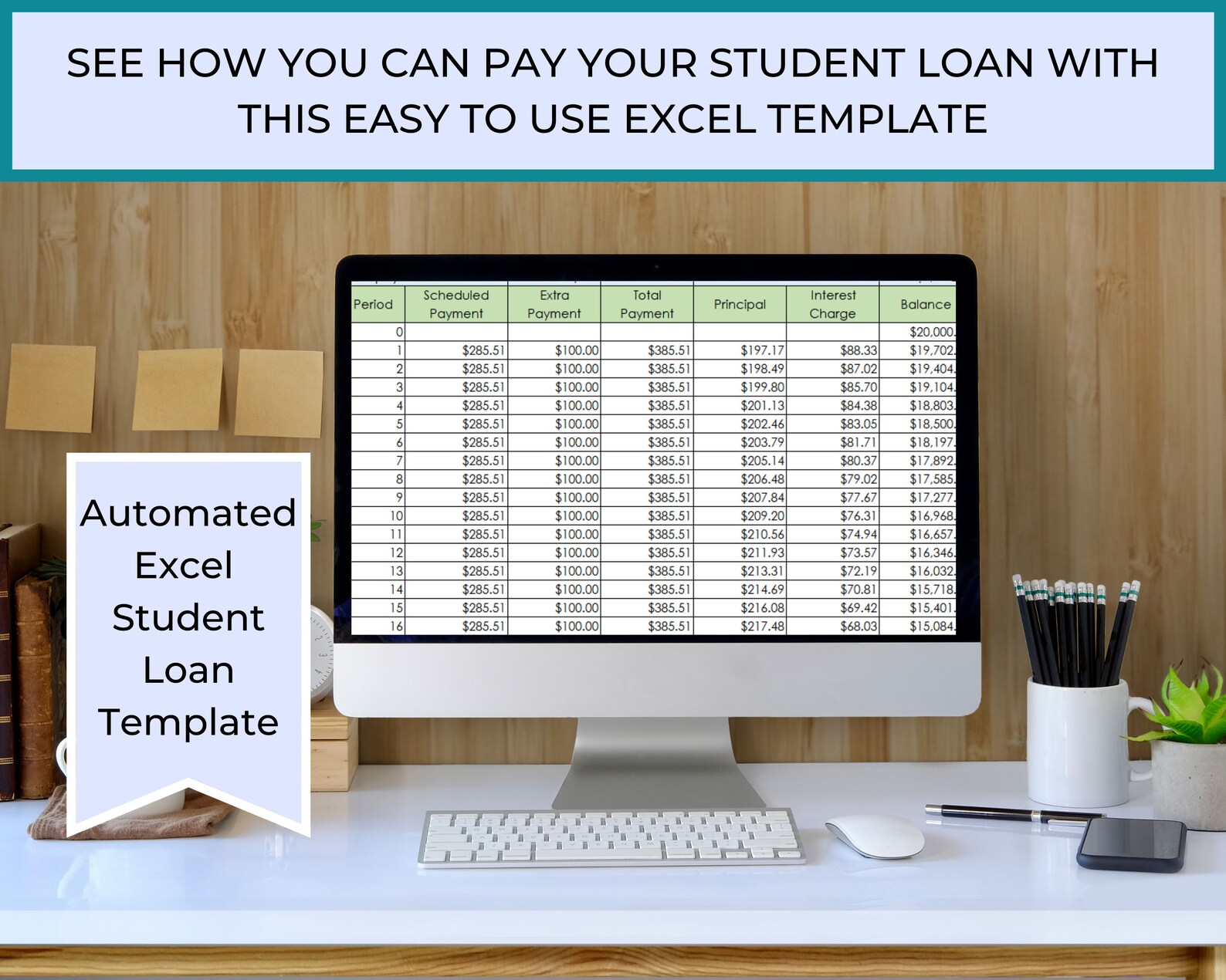 Student Loan Repayment Excel Spreadsheet, Automated Tracker (digital ...