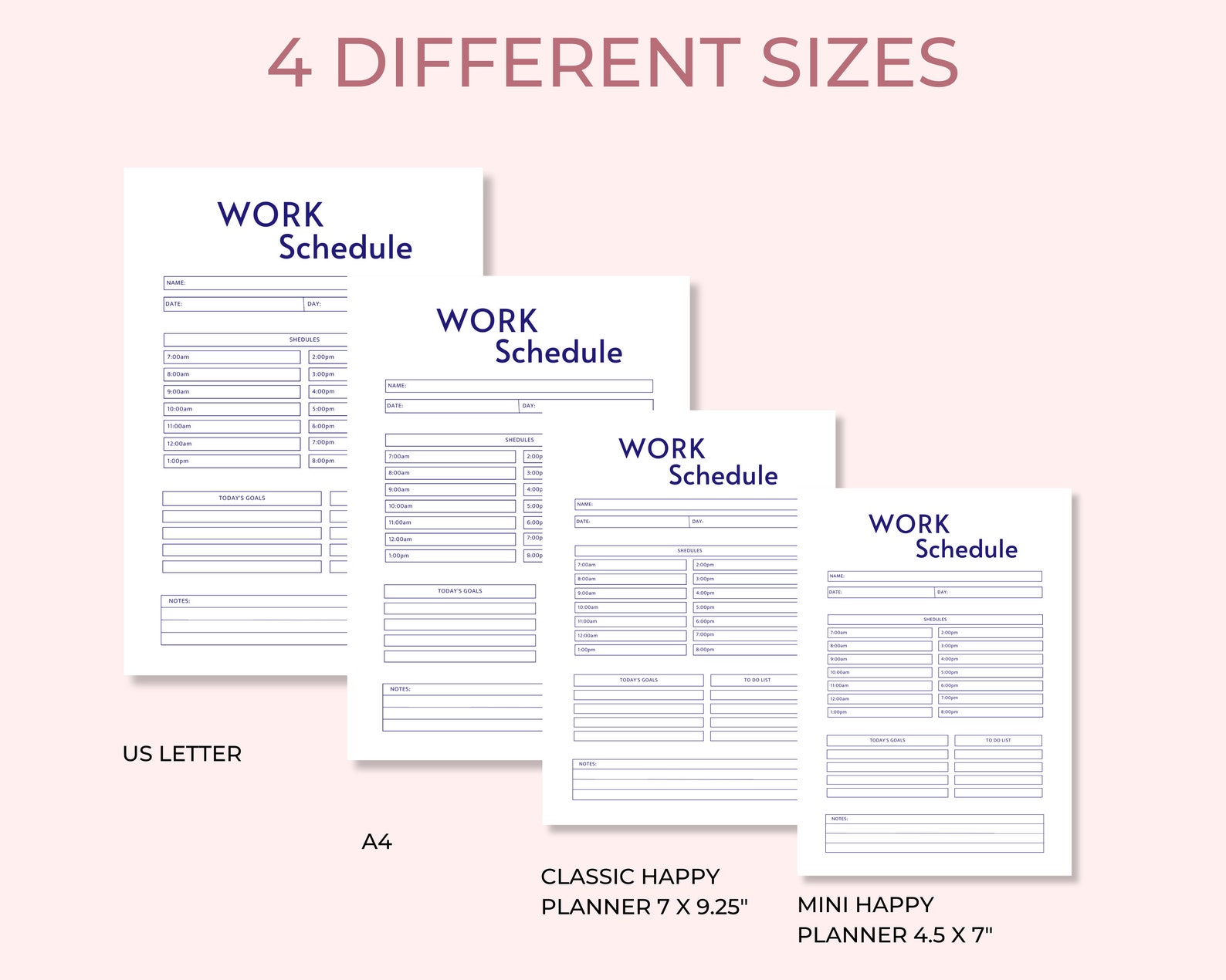 Small Business Work Schedule Sheet, Work Schedule Printable, Work Log ...