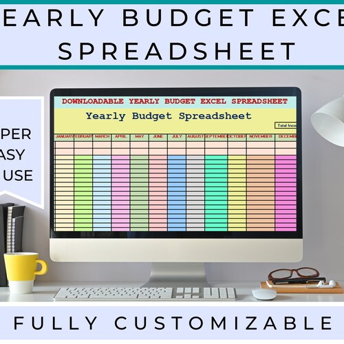 Minimalist-ms Excel Budget Template Spreadsheet - Etsy