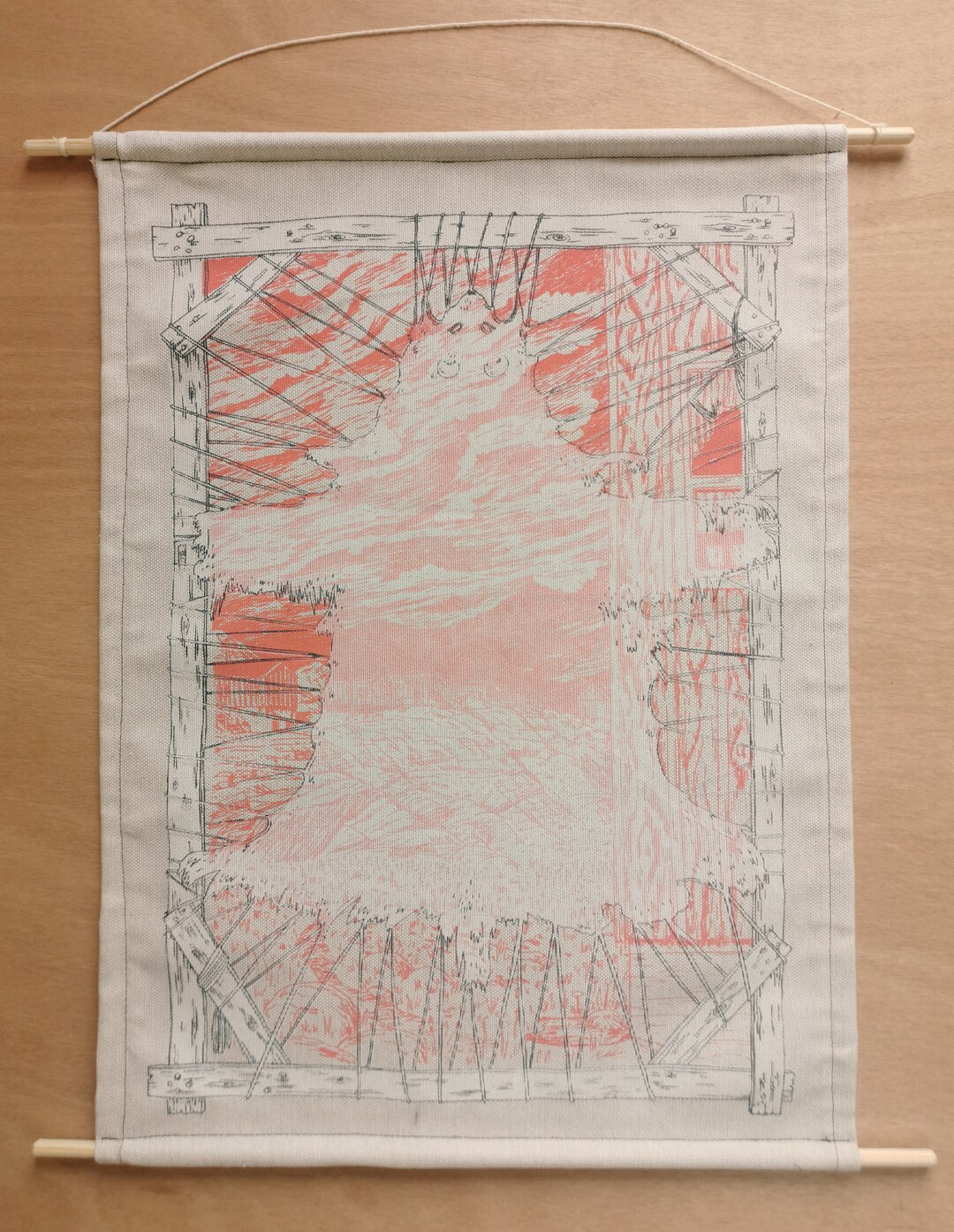 Greenland Polar Bear Screen Print on Fabric Kakemono Type Suspension - Etsy