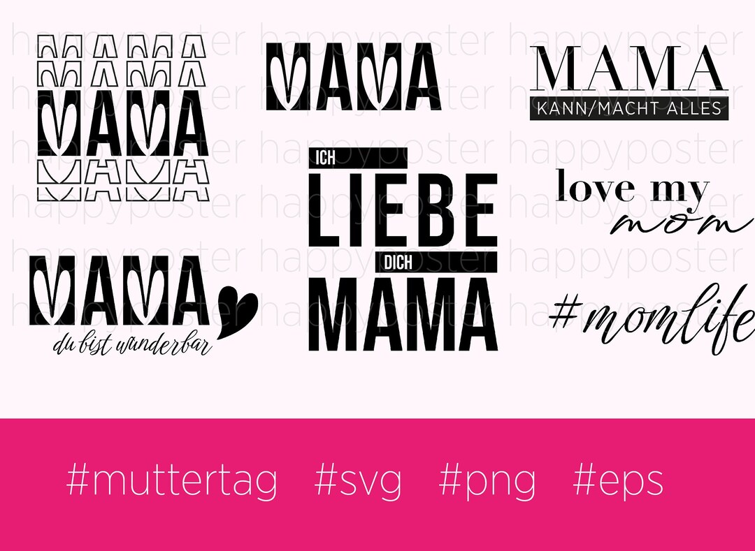 Muttertag SVG PNG, EPS, Mama,muttertagsgeschenk, Cut Files Für Cricut ...