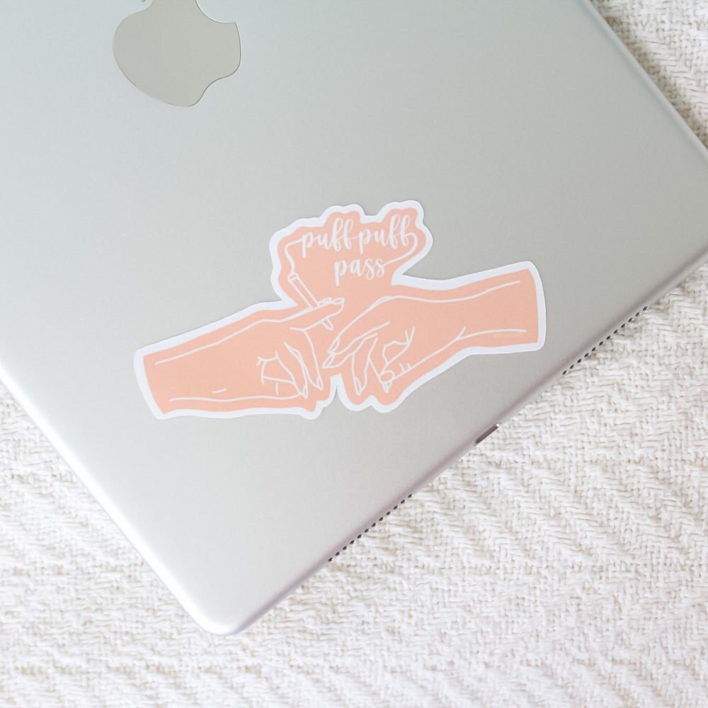 Puff Puff Pass Sticker 4 X 3 in Glossy Stickers Stoner Stickers Joint ...