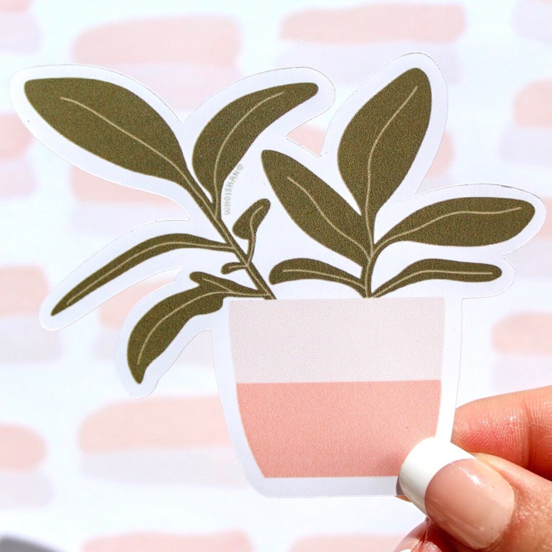 Potted Plant Sticker | Glossy Stickers | 3 X 3.25 in | Plant Stickers ...
