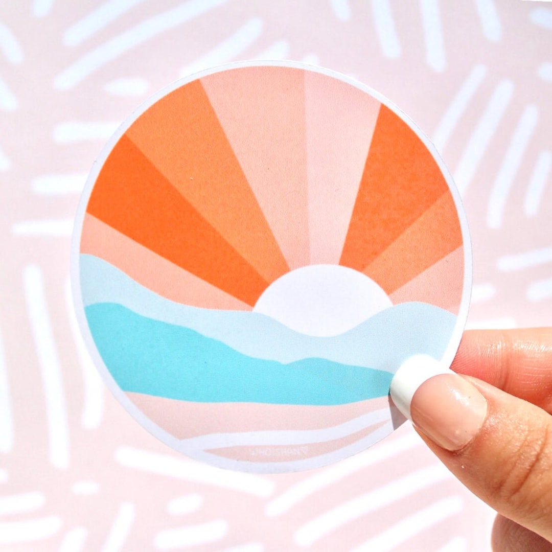 Sunset Sticker 3 X 3 in Glossy Hydroflask Stickers Laptop Stickers Vsco ...