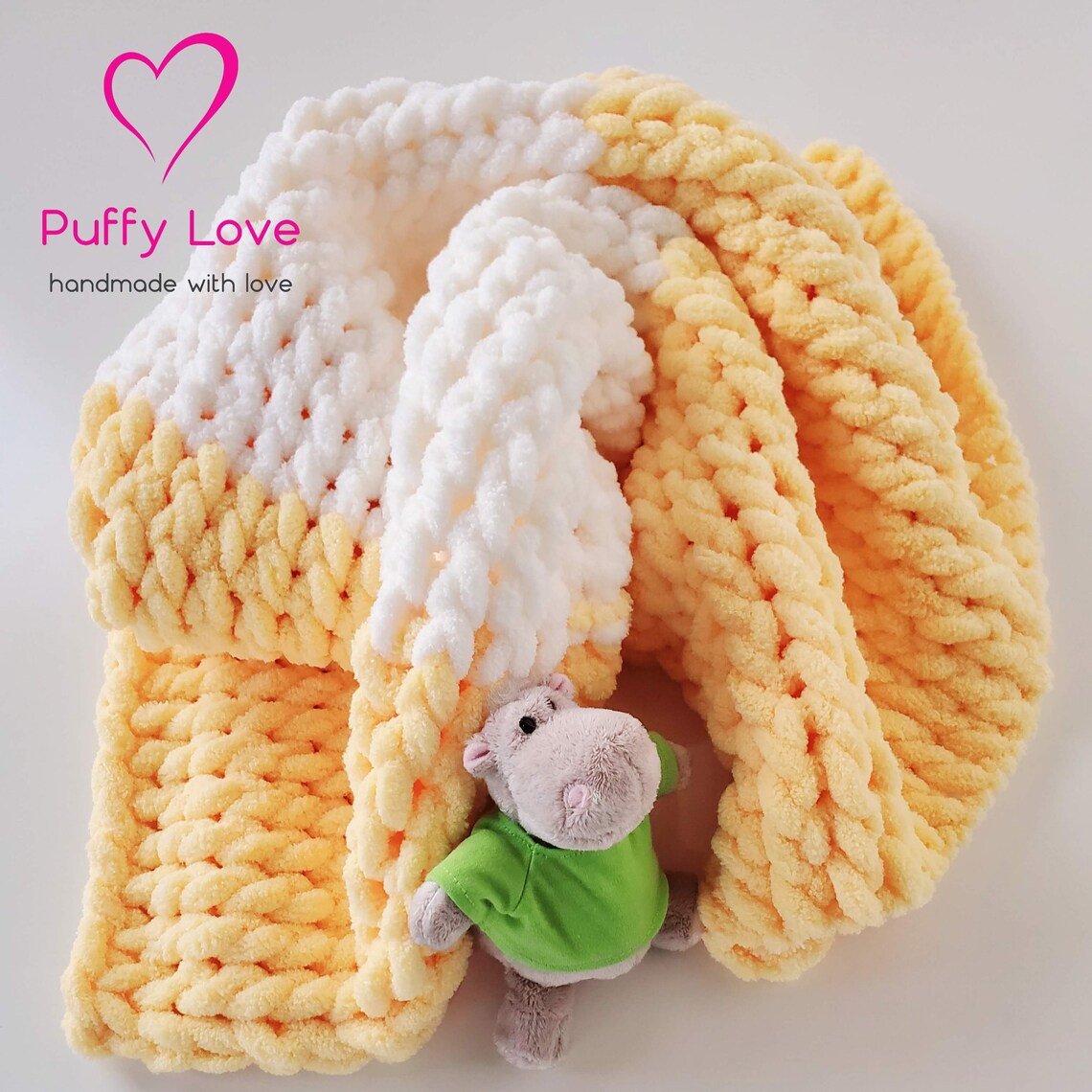 Knitted Baby Blanket Chunky Knit Blanket Bassinet Blanket Alize Puffy ...