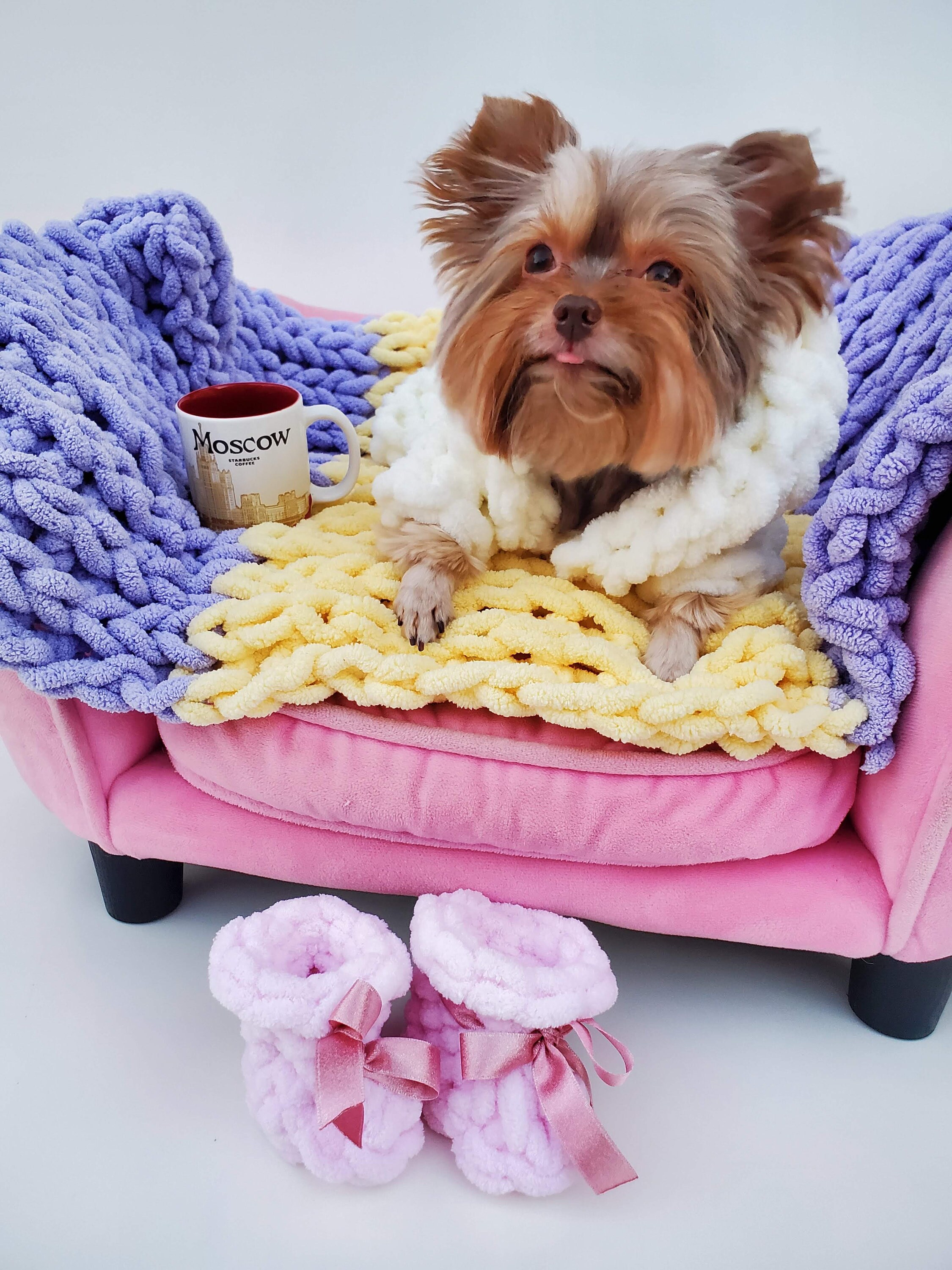 Small Dog Bathrobe Knit Puppy Robe Soft Dog Robe Dog Lover Gift Pet ...