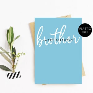 Blue Brother Birthday Card, A6 Brother Happy Birthday Card, Birthday ...