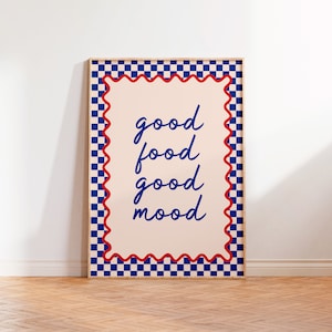 Good Food Good Mood Print, Quote Text Art Print, Unframed A6 A5 A4 A3 ...