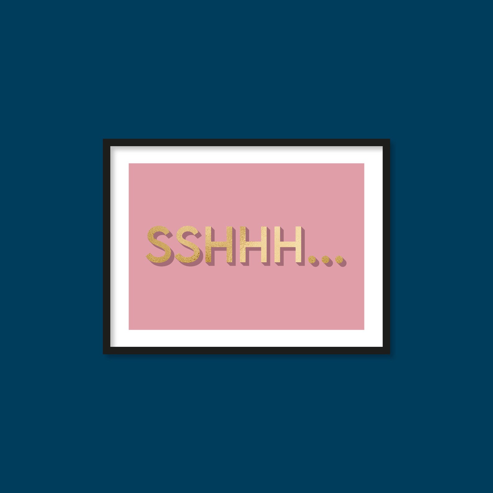 Sshhh... Wall Art Print | Be Quiet Blush Pink Gallery Wall Print | Home ...