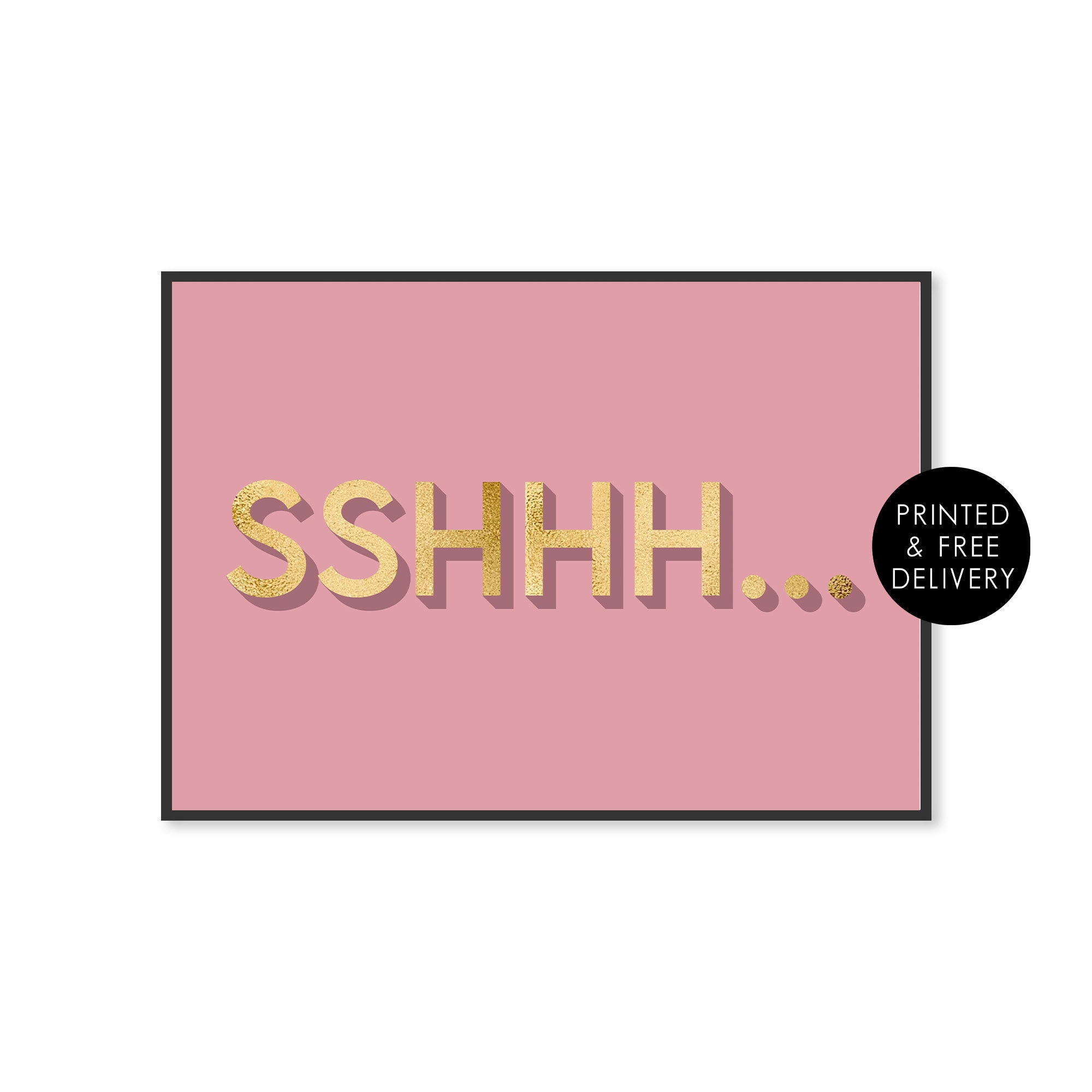 Sshhh... Wall Art Print | Be Quiet Blush Pink Gallery Wall Print | Home ...