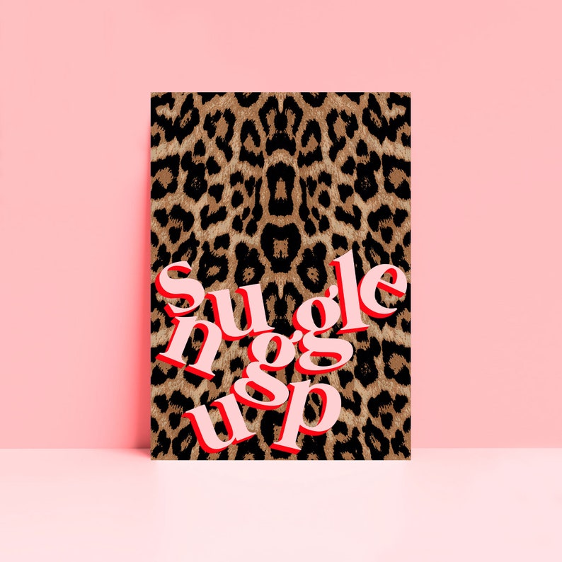 Snuggle up Leopard Wall Art Print Autumn Decor Print Leopard - Etsy UK