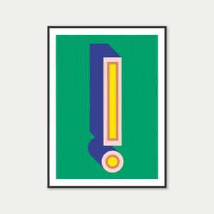 Exclamation Mark Typography Wall Art Print, Unframed A5 A4 A3 Poster ...