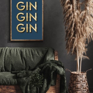 Gin Bar Typography Wall Art Print Sign Gin Home Bar Print - Etsy