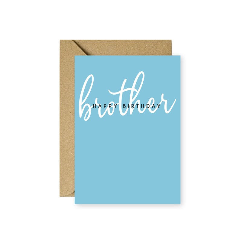 Blue Brother Birthday Card A6 Brother Happy Birthday Card - Etsy
