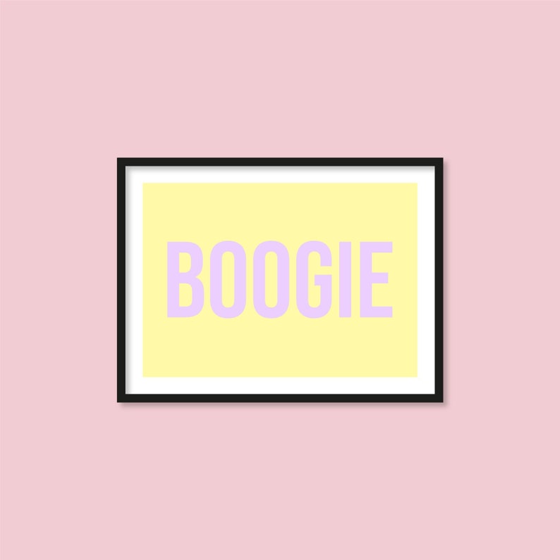 Boogie Fun Dance Typography Wall Art Print 70's Disco - Etsy UK