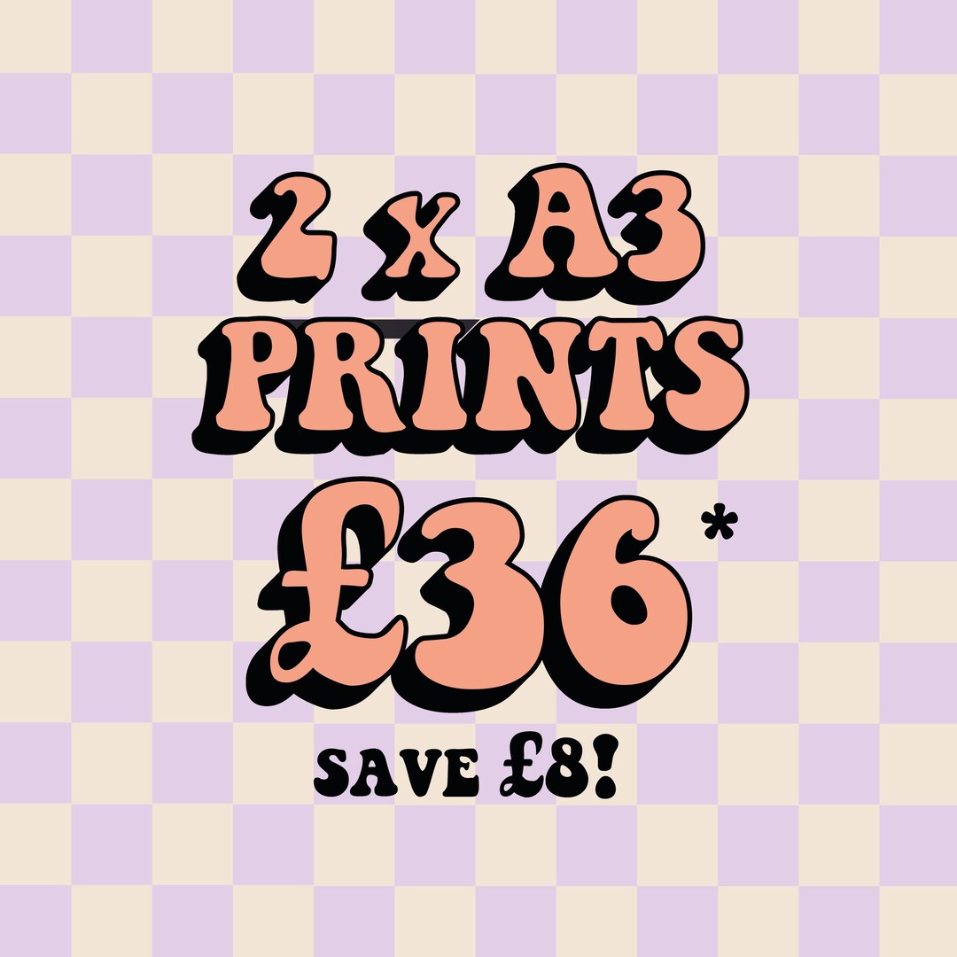 Any 2 X A3 Prints Bundle Offer Pack, Unframed A3 Art, Gallery Wall ...