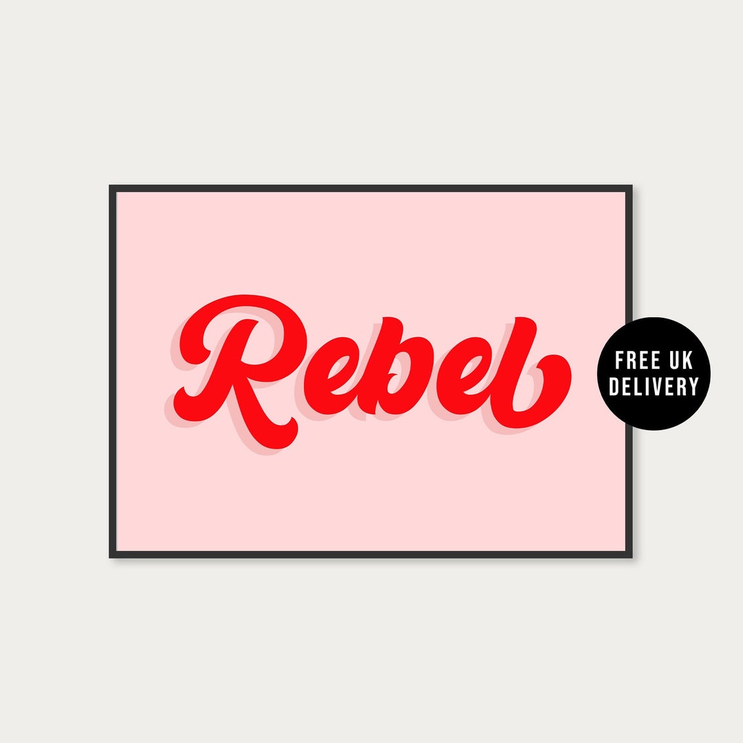 Rebel Typography Wall Art Print, David Bowie Inspired, Poster Gallery ...