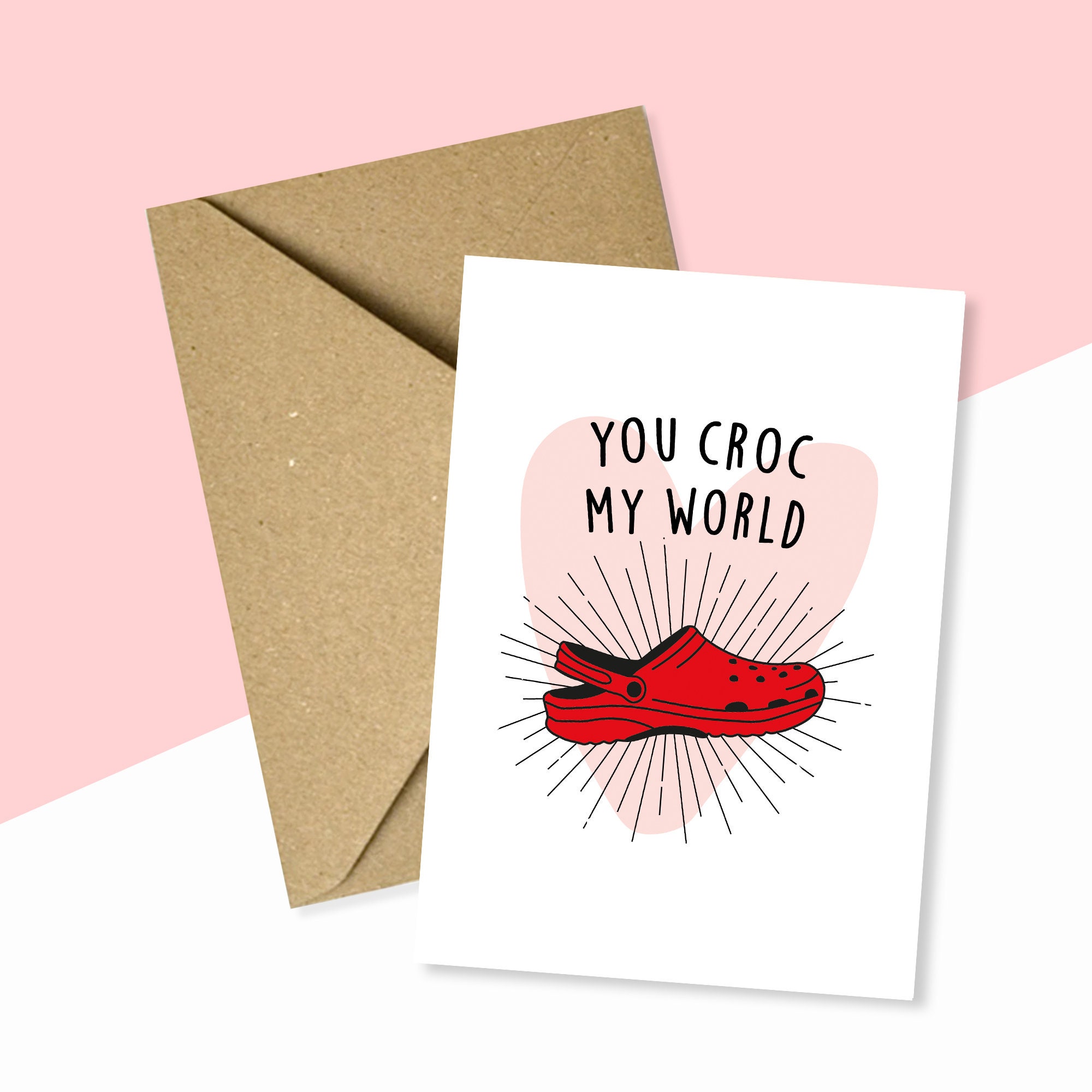 You Croc My World Valentine's Day Card Funny | Etsy