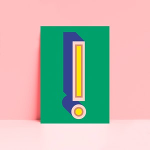 Exclamation Mark Typography Wall Art Print, Unframed A5 A4 A3 Poster ...