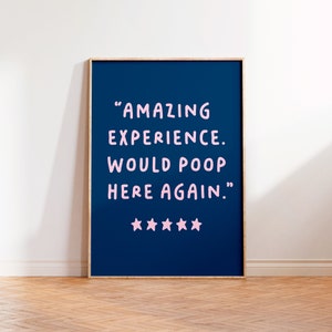 Amazing Experience Would Poop Here Again Print, Entertaining Host ...