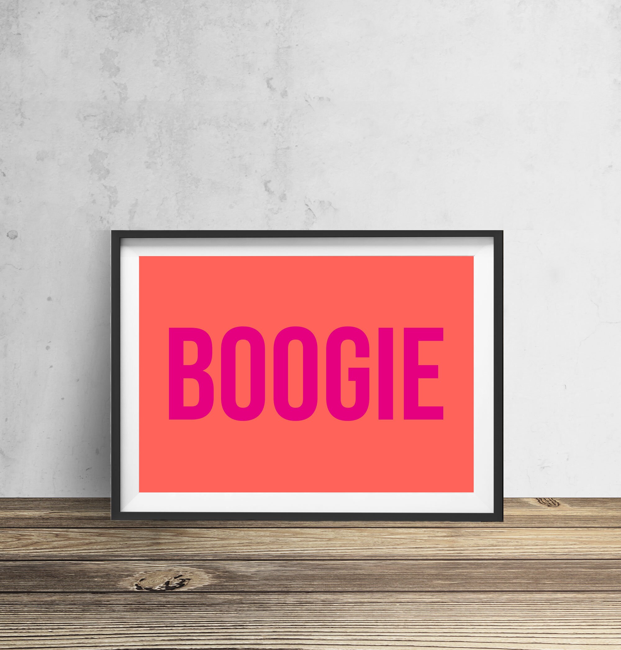 Boogie Fun Dance Typography Wall Art Print, 70's Disco Sign, Bright ...
