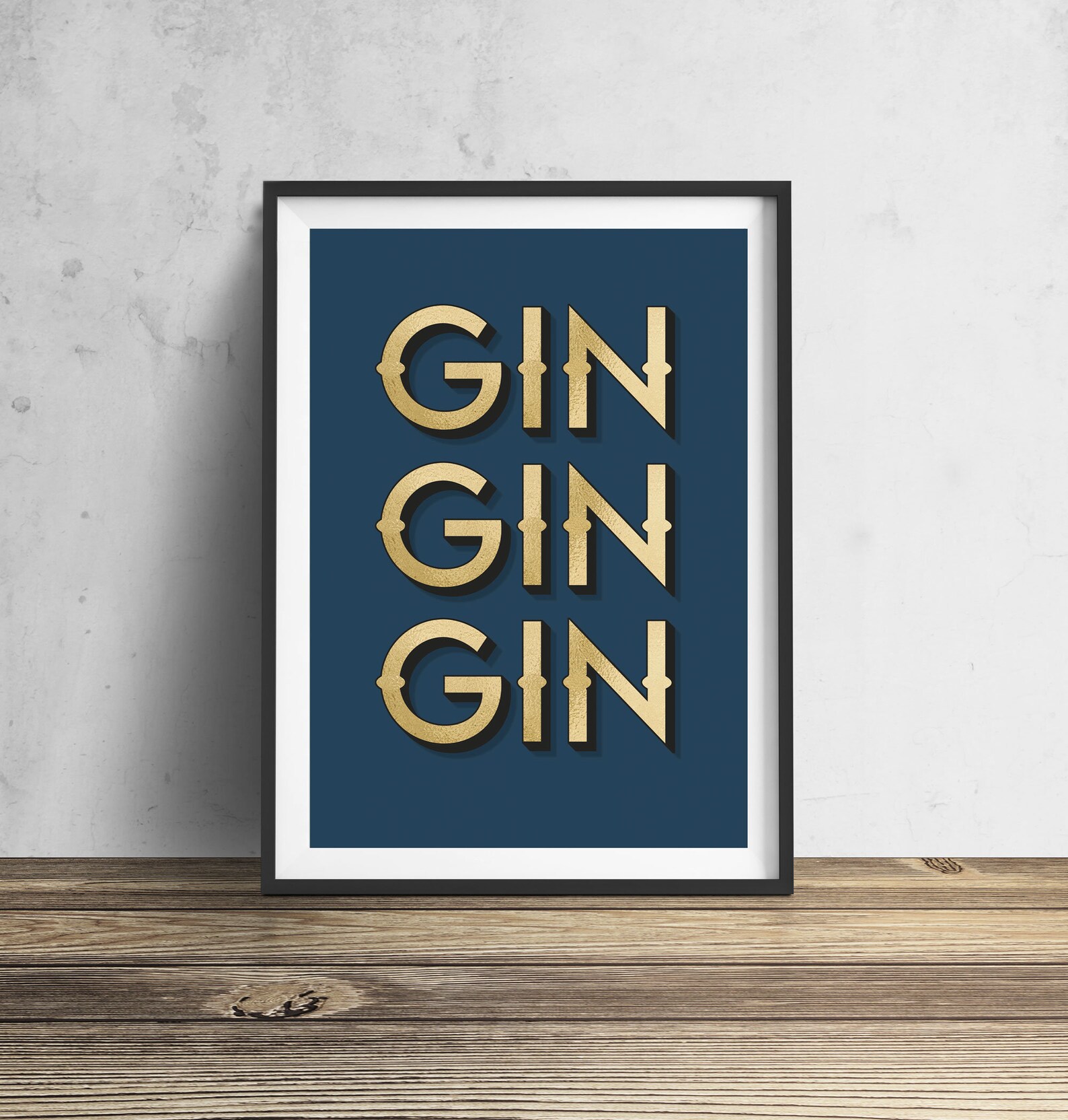 Gin Bar Typography Wall Art Print Sign Gin Home Bar Print - Etsy