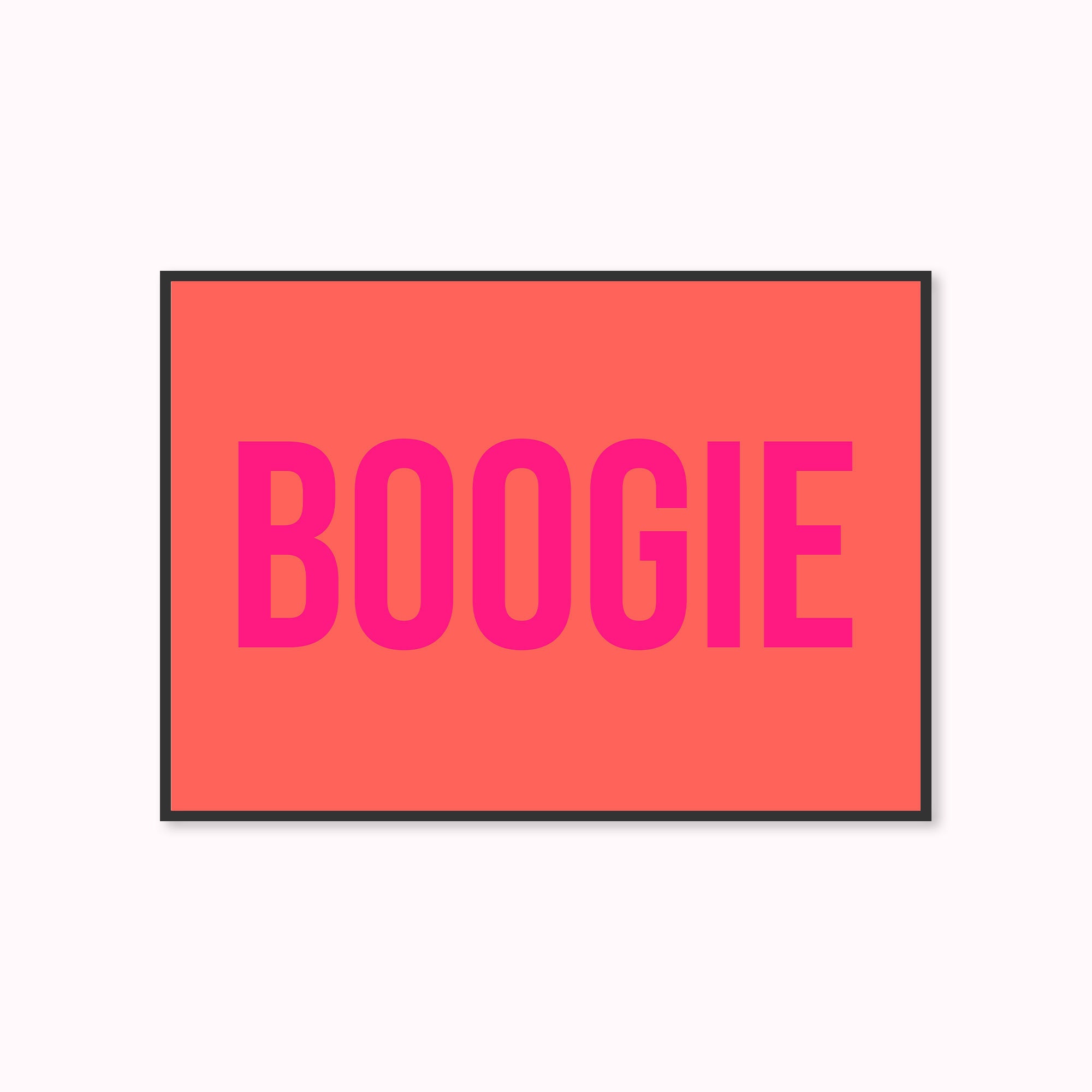 Boogie Fun Dance Typography Wall Art Print, 70's Disco Sign, Bright ...