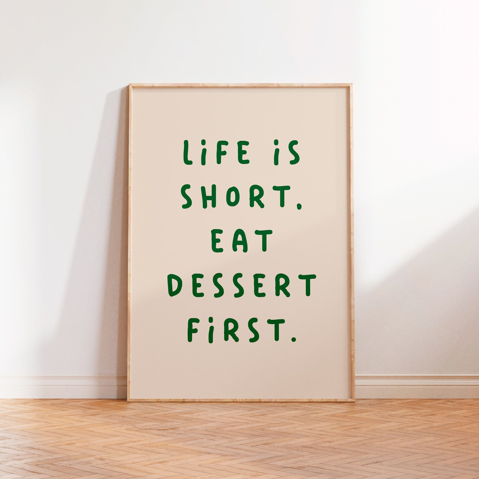 Life is Short Eat Dessert First Print, Typography Print, Unframed A5 A4 ...