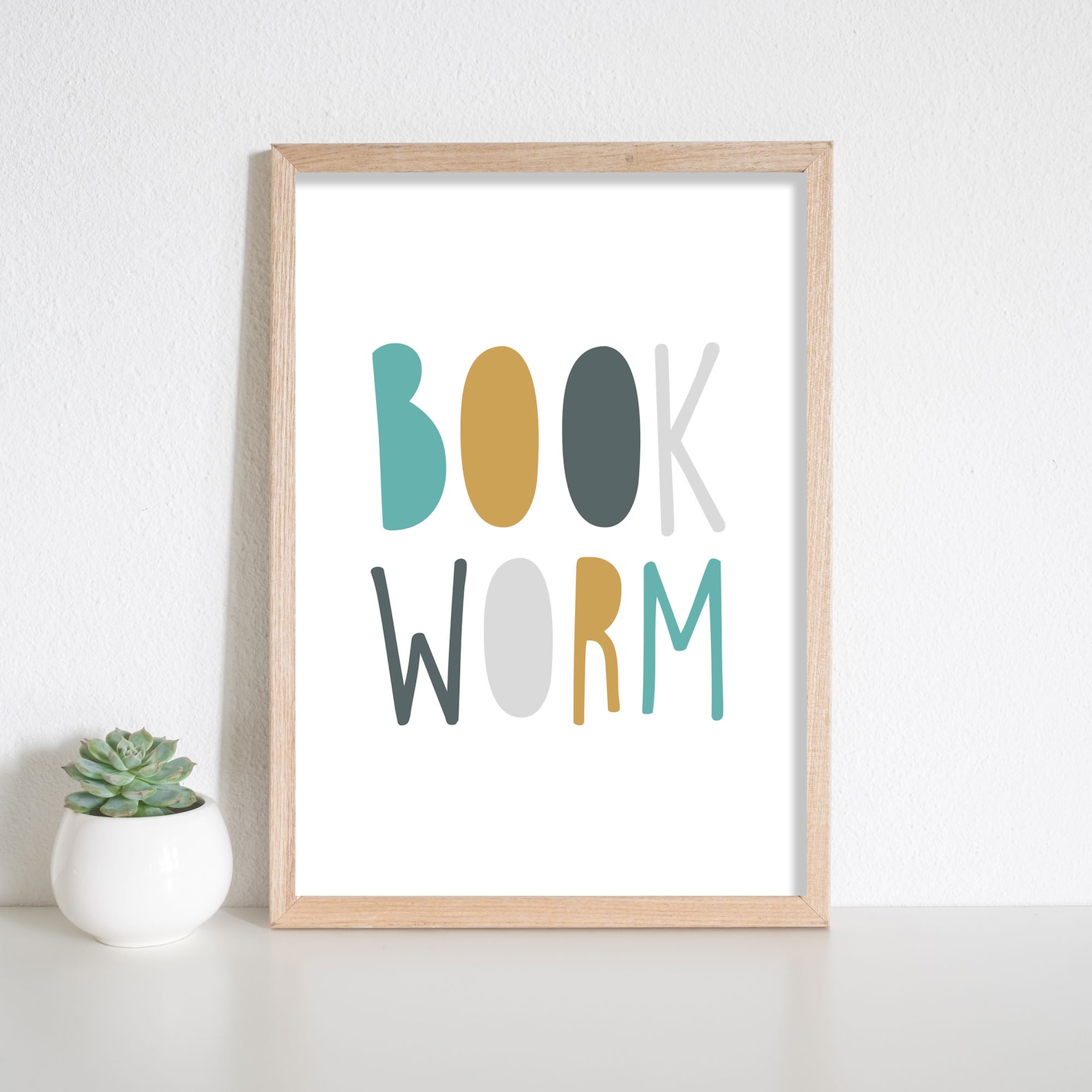 Bookworm Typography Wall Art Print Reader Book Lover Gift | Etsy