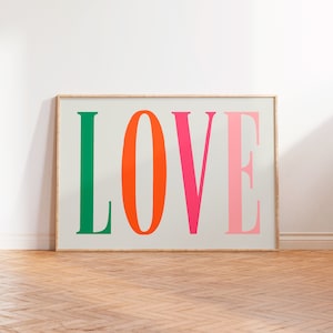 Love Typography Print, Landscape Wall Art Print, Quote Text Art Print ...