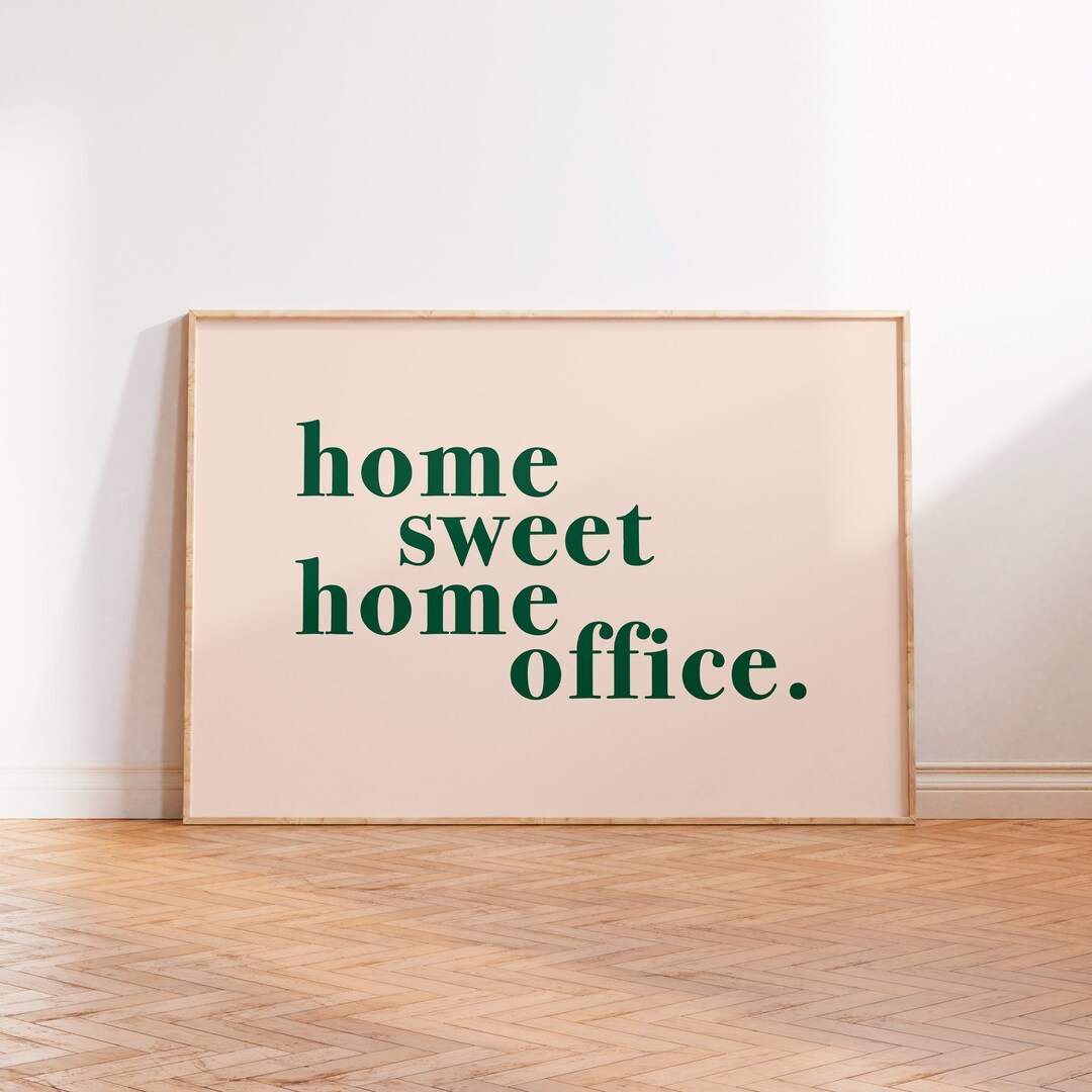 Home Sweet Home Office Print, Pink Typography Print, New Home ...
