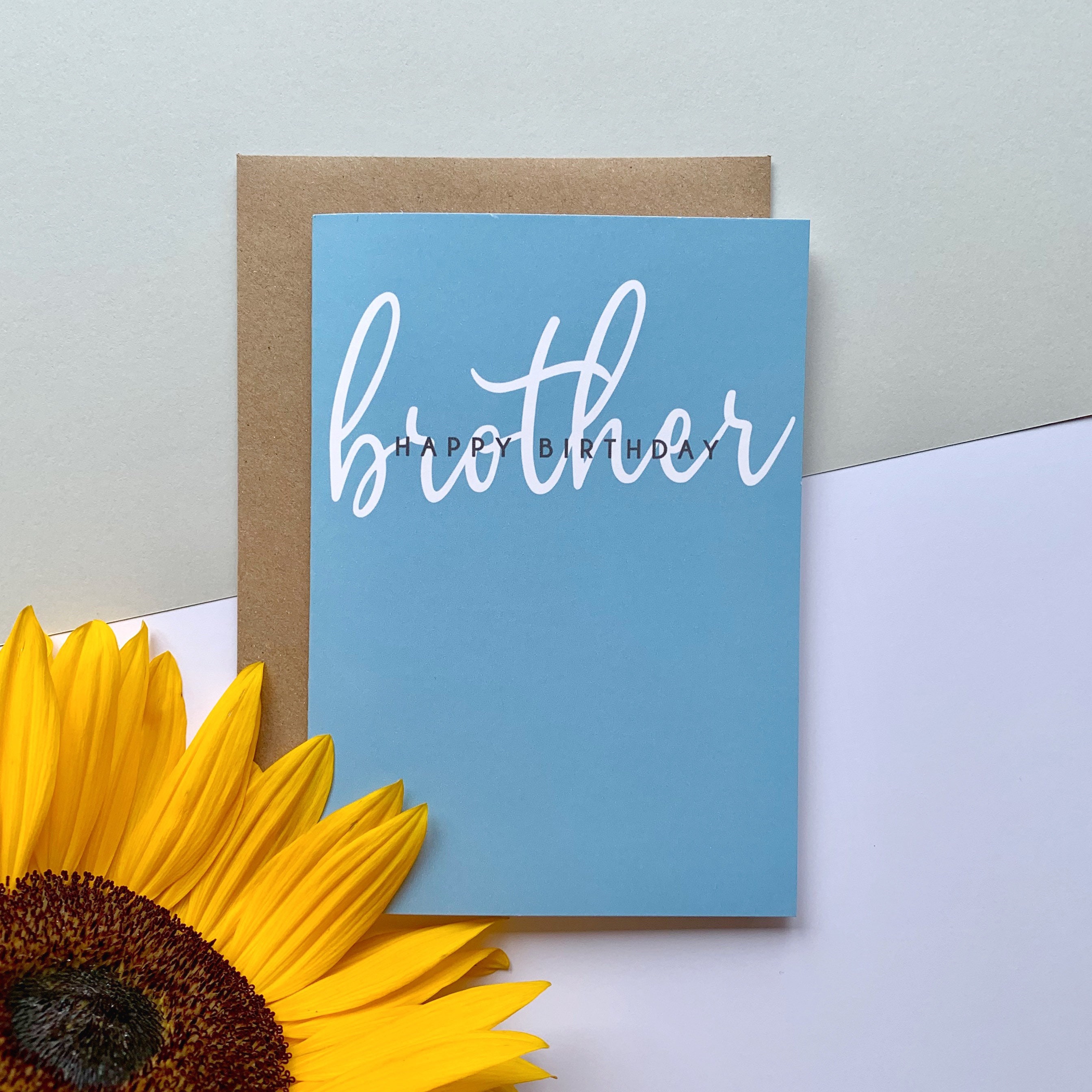 Blue Brother Birthday Card A6 Brother Happy Birthday Card | Etsy