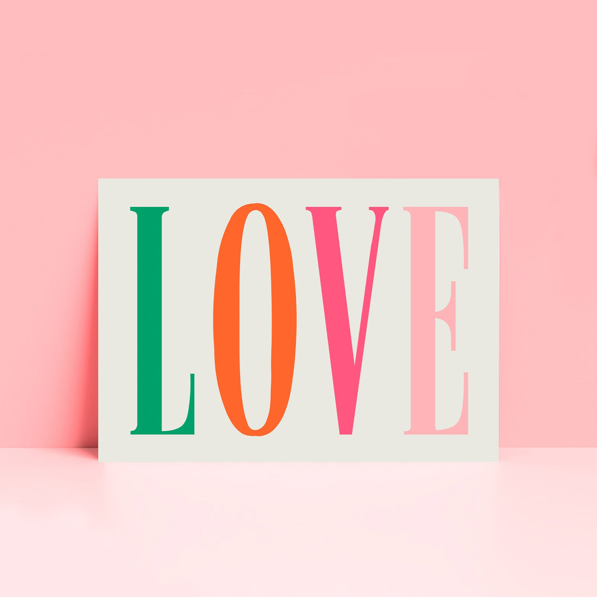 Love Bright Typography Wall Print Landscape, Quote Text Art Print ...
