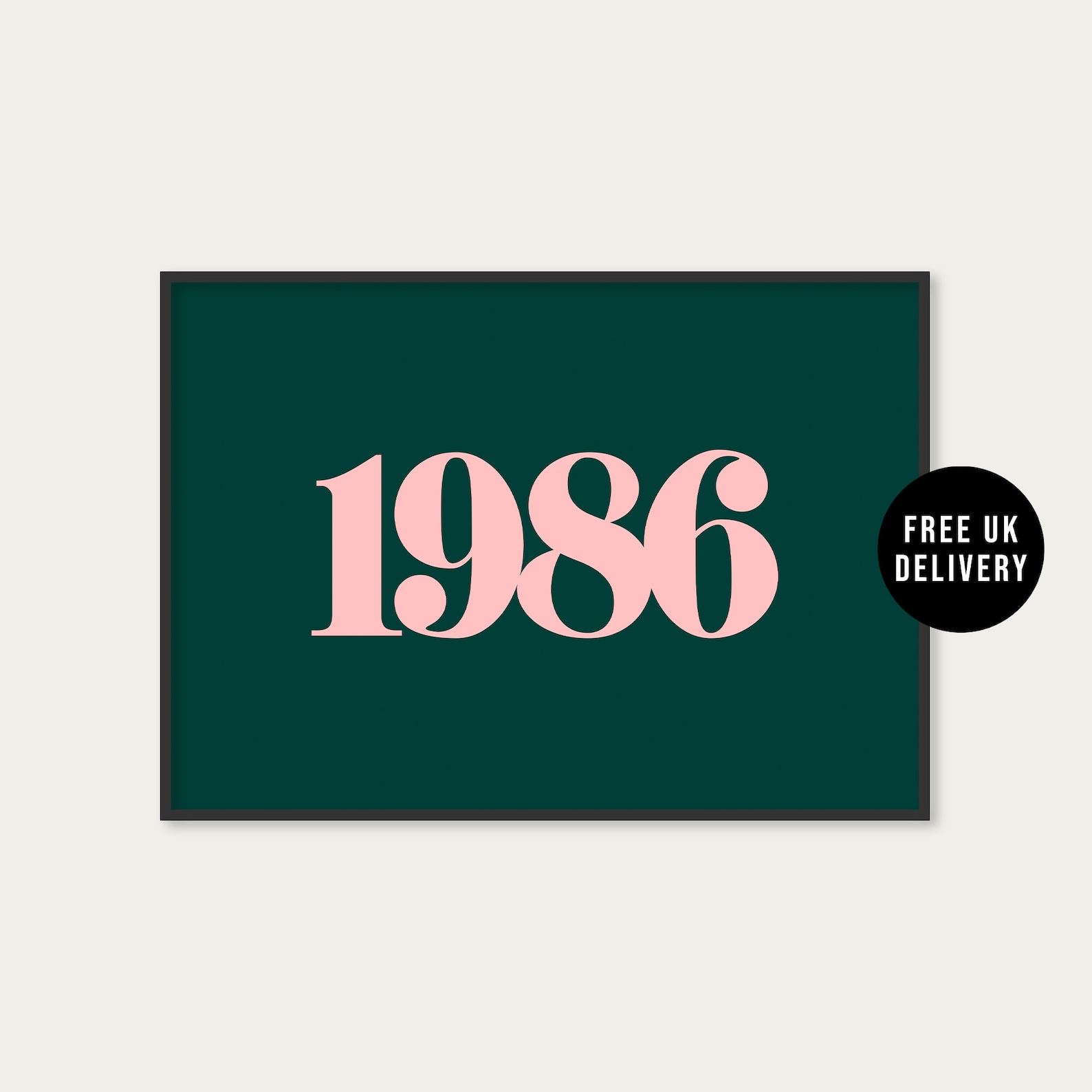 Personalised Year Typography Wall Art Print, Bespoke Custom Quote Text ...