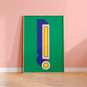 Exclamation Mark Typography Wall Art Print, Unframed A5 A4 A3 Poster ...