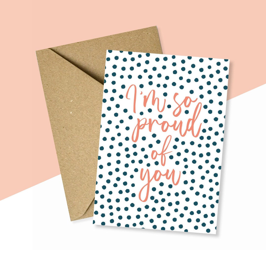Cute I'm so Proud of You Card, Encouragement Card, Well Done Card ...