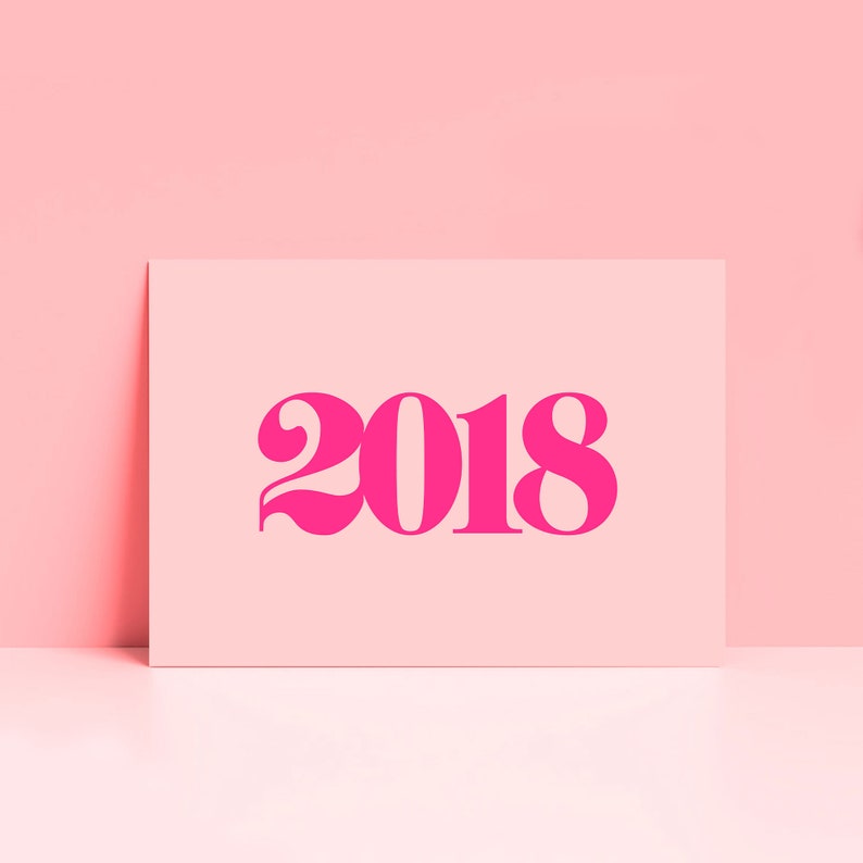 Personalised Year Typography Wall Art Print, Bespoke Custom Quote Text ...