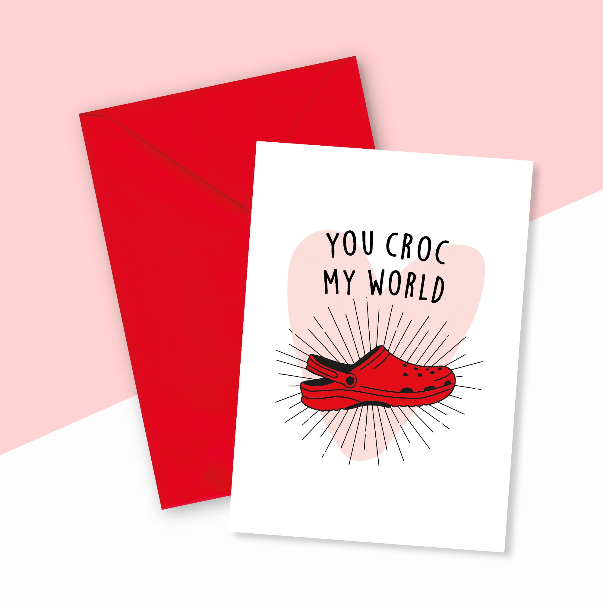 You Croc My World Valentine's Day Card Funny | Etsy